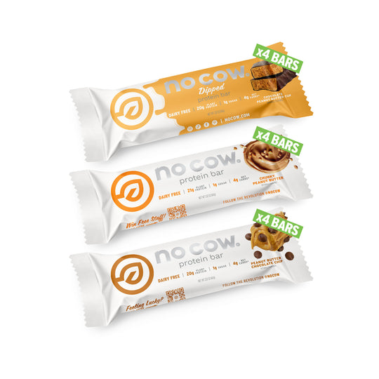 No Cow | Vegan Protein Bars | Peanut Butter Lovers Variety Pack