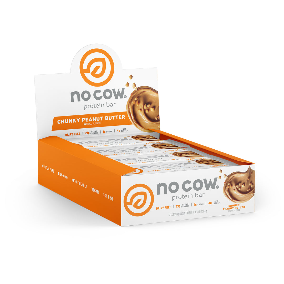 No Cow | Vegan Protein Bars | Chunky Peanut Butter