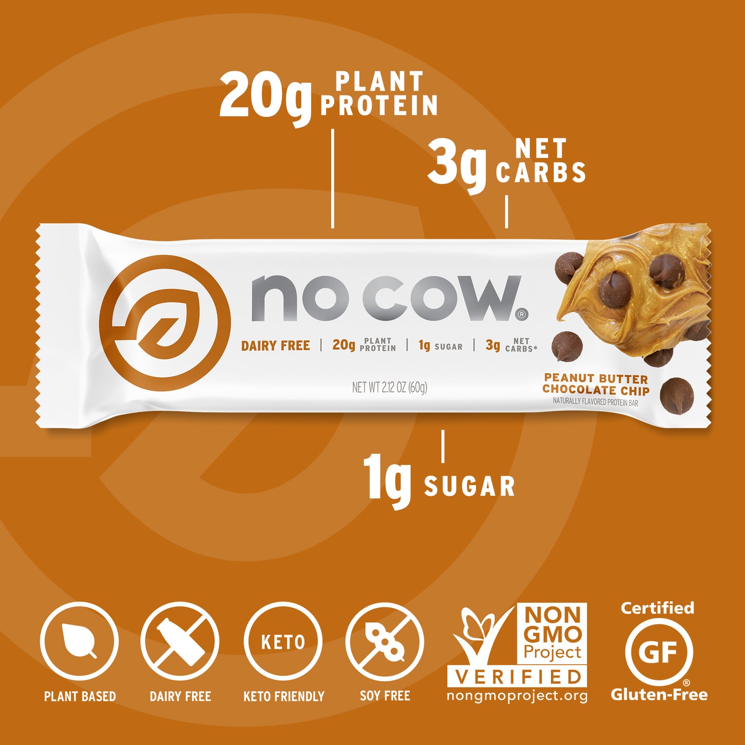 No Cow | Vegan Protein Bars | Peanut Butter Lovers Variety Pack